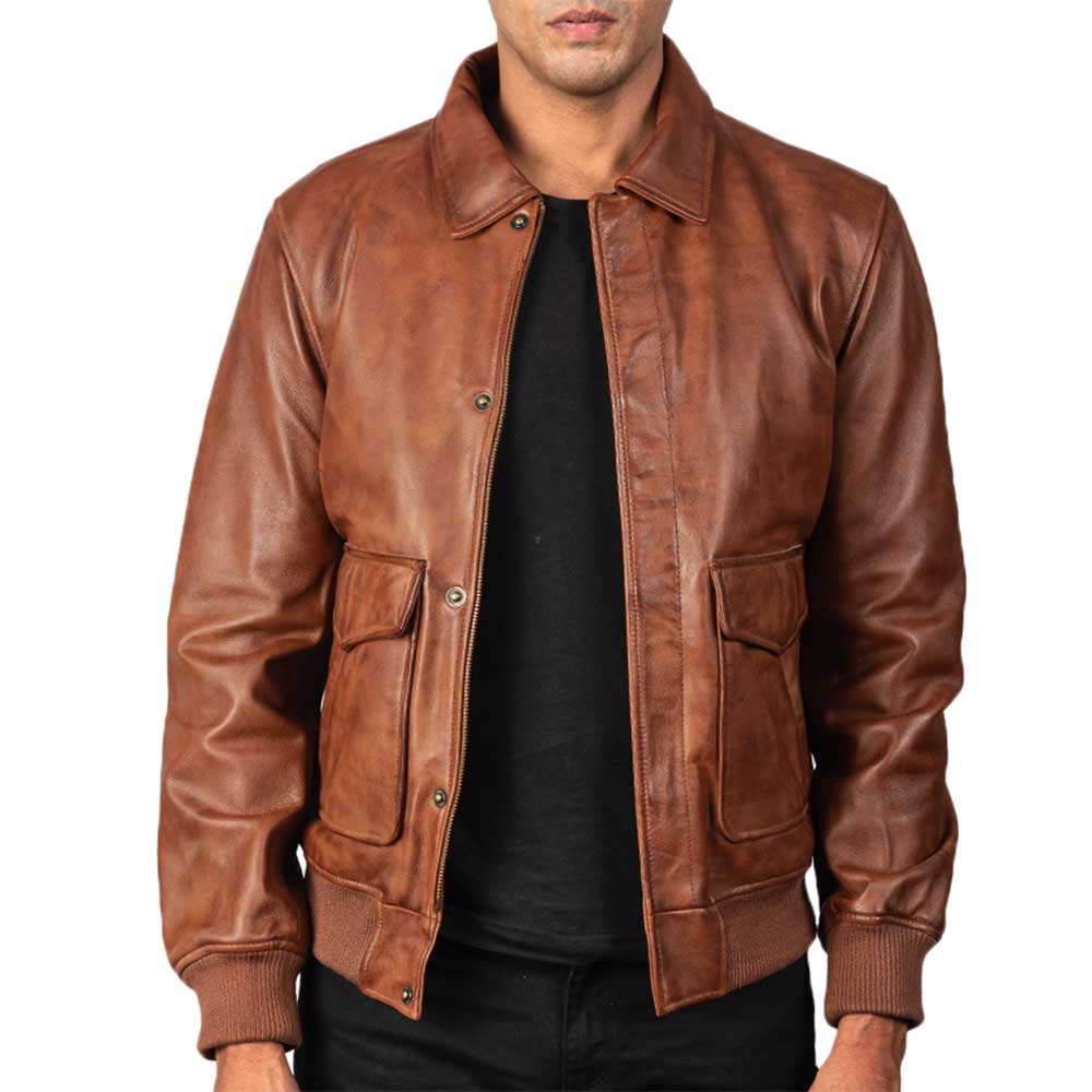 Leather Bomber Aviator Jacket – Motocraft International